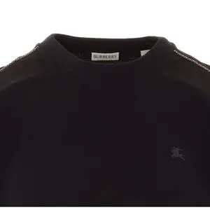 Burberry Checked Trim T-shirt - Black