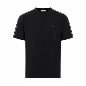 Burberry Checked Trim T-shirt - Black