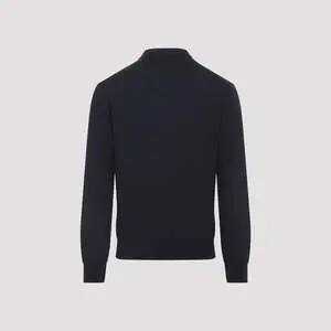 Brioni Long Sleeves Zip Polo - Blue
