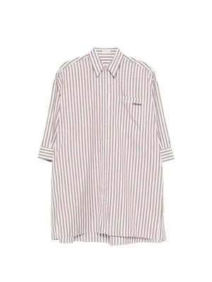 Brunello Cucinelli Striped Cotton And Silk Shirt - Multicolor