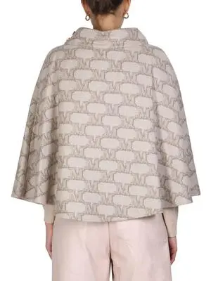 Max Mara Jacquard High Neck Cape Dorina - Cream