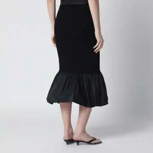 PATOU Faille Ruffle Hem Skirt