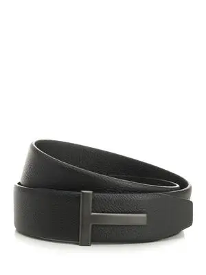 TOM FORD Reversible Leather Belt - Black
