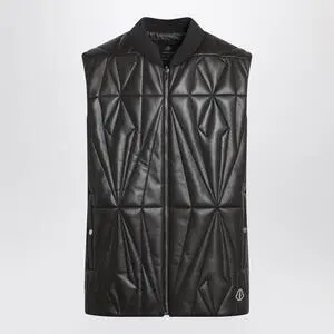 Moncler Rick Owens Faux Leather Zip-up Vest - Brown