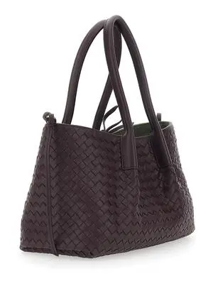 Bottega Veneta Bordeaux Bag 'pinacoteca' Medium With Intreccio Motif In Leather For - Multicolor