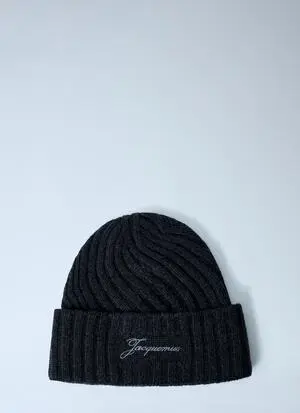 Jacquemus Le Bonnet Tourni Beanie Hat - Gray