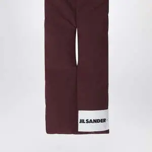 JIL SANDER Plum Padded Scarf With Logo - Brown