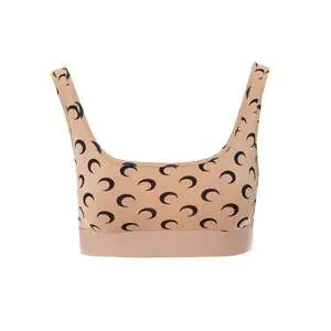 MARINE SERRE Moon Print Sport Bra - Cream