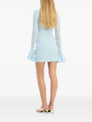 ROTATE BY BIRGER CHRISTENSEN Mesh Mini Dress With Ruffles