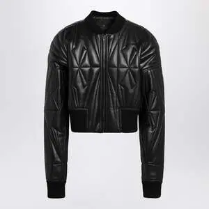 Moncler Rick Owens Leather Zip-up Bomber Jacket - Black