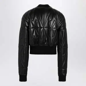 Moncler Rick Owens Leather Zip-up Bomber Jacket
