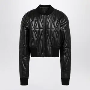 Moncler Rick Owens Leather Zip-up Bomber Jacket - Black