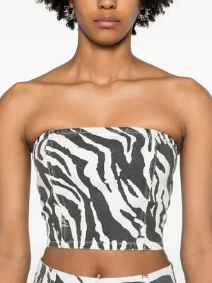 ROTATE BY BIRGER CHRISTENSEN Denim Crop Top - Multicolor