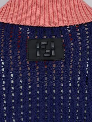 Fendi Cotton Sweater With Contrasting Collar - Multicolor