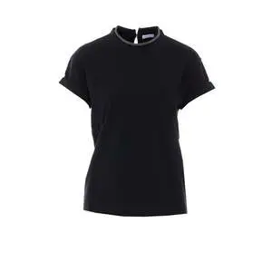 Brunello Cucinelli T-shirt With Monile - Black