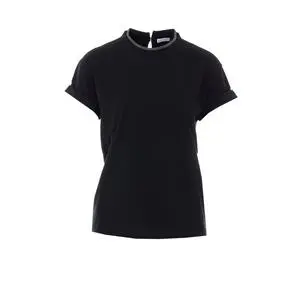 Brunello Cucinelli T-shirt With Monile - Black