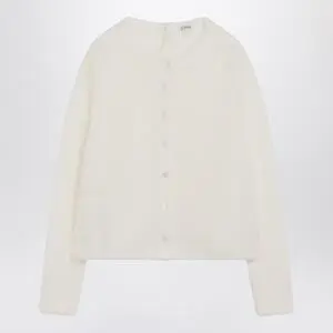 Loewe White Mohair-blend Cardigan - Silver