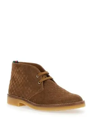 Gucci Gg Suede Ankle Boots