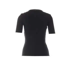 COURREGES Vinyl And Knit T-shirt - Black