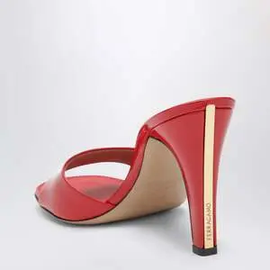 FERRAGAMO Fire Patent Leather Heeled Slides