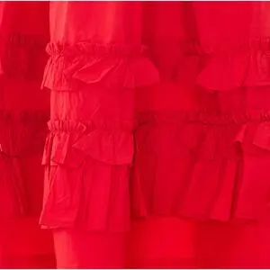GANNI Mini Frill Dress - Red