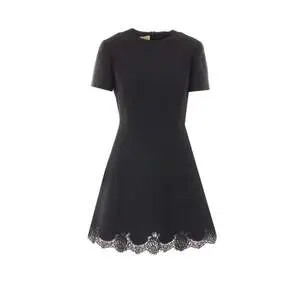 Valentino Garavani Midi Dress With Embroidery - Black