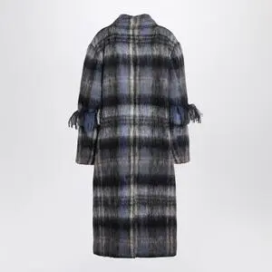 Loewe Checked Coat In Mohair And Wool Blend