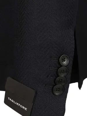 Tagliatore Double-breasted Herringbone Fabric Blazer