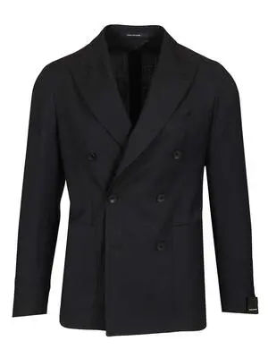 Tagliatore Double-breasted Herringbone Fabric Blazer