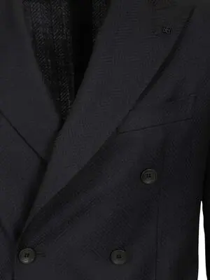 Tagliatore Double-breasted Herringbone Fabric Blazer