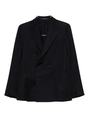 Tagliatore Double-breasted Herringbone Fabric Blazer