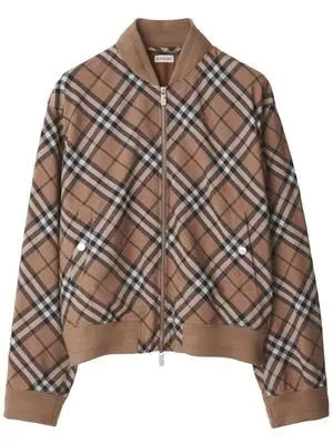 Burberry Check Wool Blend Harrington Jacket - Multicolor