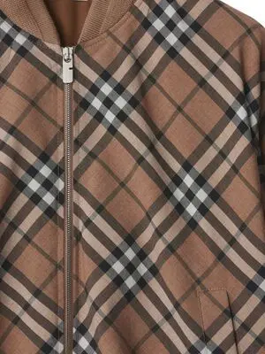 Burberry Check Wool Blend Harrington Jacket - Multicolor
