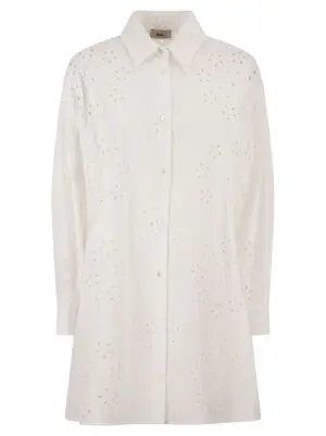 Herno Broderie Anglaise Shirt - White