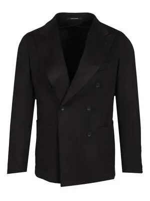 Tagliatore Double-breasted Wool And Cashmere Blazer - Blue