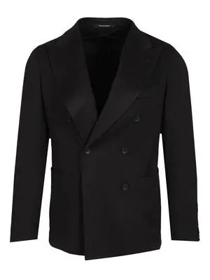 Tagliatore Double-breasted Wool And Cashmere Blazer - Blue
