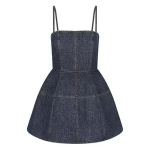 Fendi Bustier Balloon Skirt Cocktail Dress - Blue