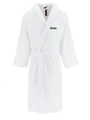 Dsquared2 Bathrobe With Logo - White
