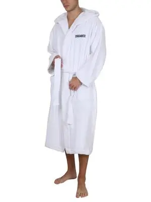 Dsquared2 Hooded Bathrobe With Logo