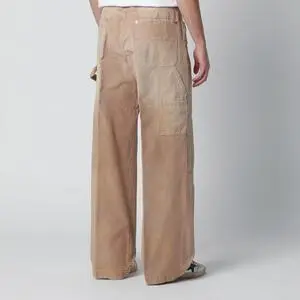 Dsquared2 Vintage-effect Beige Baggy Carpenter Jeans