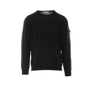 Stone Island Logo Sweater - Black