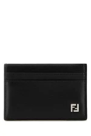 Fendi Leather Card Holder - Black