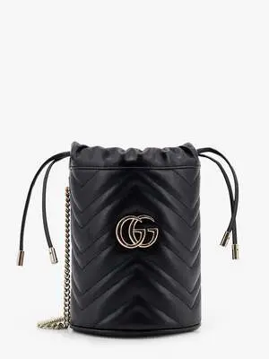 Gucci Gg Marmont Matelasse Leather Bucket Bag - Black