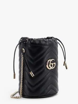 Gucci Gg Marmont Matelasse Leather Bucket Bag - Black