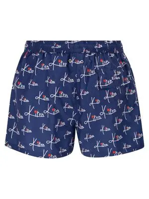 Kiton Patterned Swim Boxers - Blue