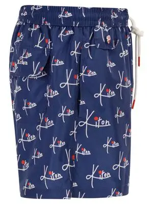 Kiton Patterned Swim Boxers - Blue