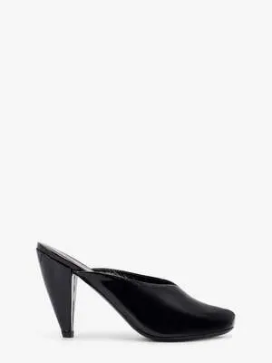 JUDE Paw Mule Patent Leather Sandals - Black