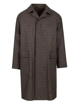 Tagliatore Loyd Checked Coat - Brown