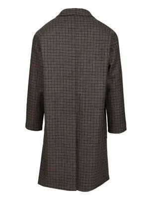Tagliatore Lloyd Checked Coat - Brown