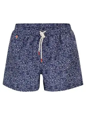 Kiton Short Patterned Swim Boxers - Blue